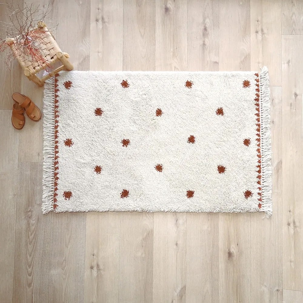 Béžovo-červený koberec Nattiot Wooly, 120 x 170 cm