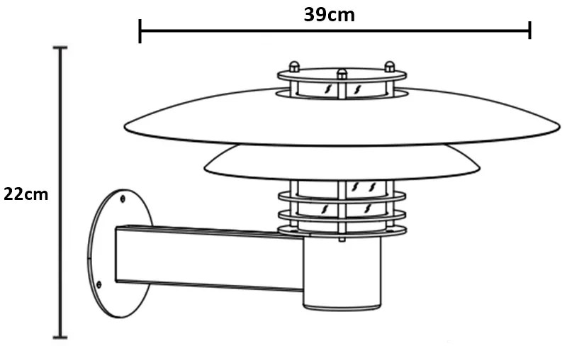 Nordlux 24381030 Phoenix, venkovní nástěnné svítidlo, 1x60W, kov, měděná, IP44, průměr 42cm