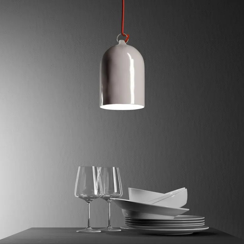 creative cables Keramické stínidlo Mini zvon pro závěsné lampy Barva komponentu: Rezavý efekt