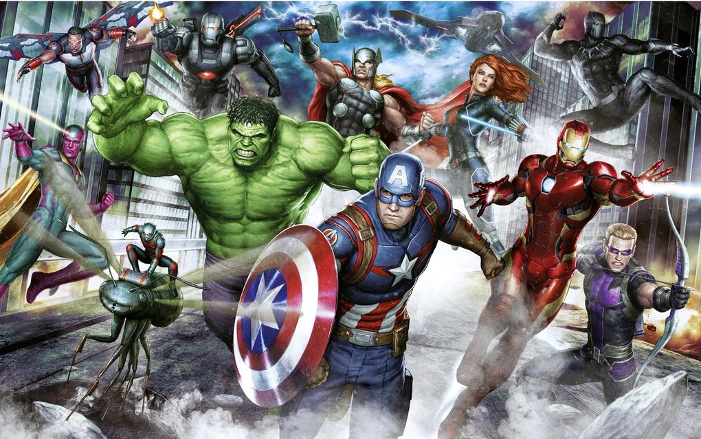 Komar Vliesová fototapeta Marvel Avengers Assemble 400 x 250 cm