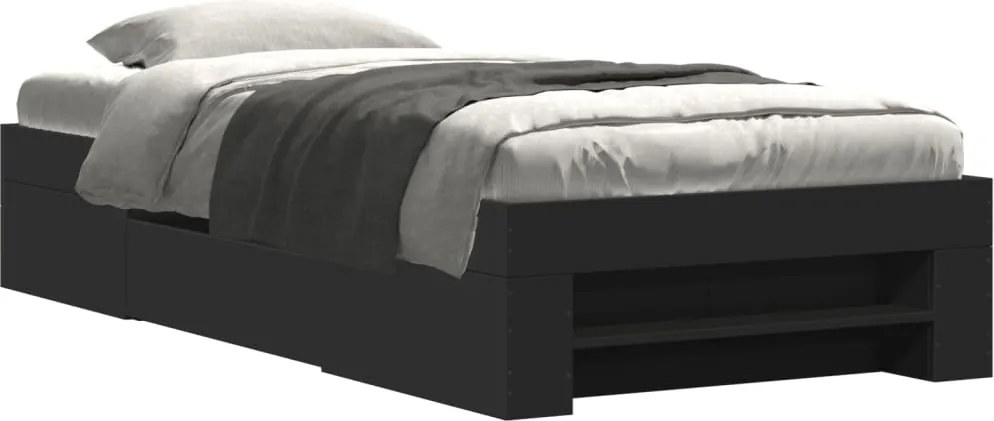 Rám postele černý 75 x 190 cm kompozitní dřevo 3295528