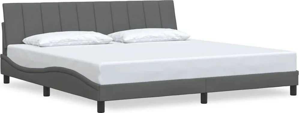 Rám postele bez matrace Hanko tmavě šedý 200 x 200 cm textil 3310413