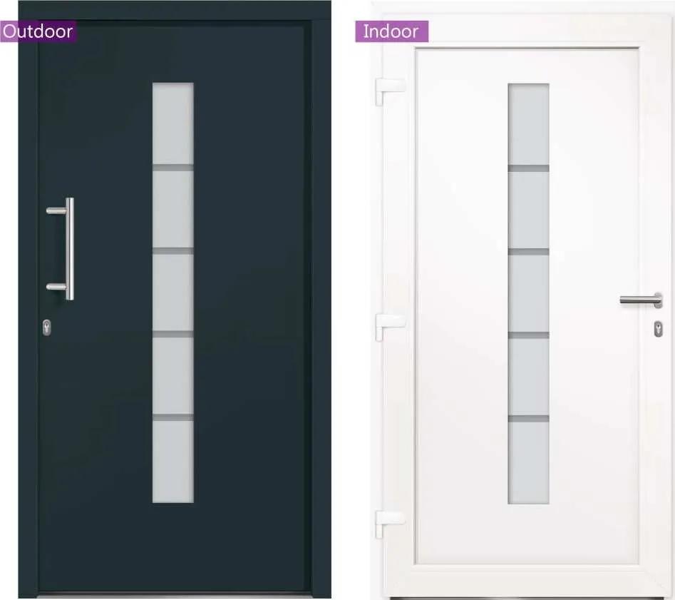 vidaXL Vchodové dveře hliník a PVC 100 x 210 cm [3056816] Barva: Bílá
