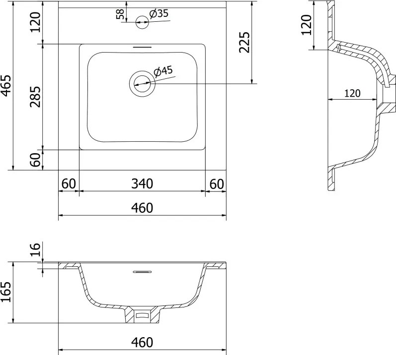 Mexen Rivel, koupelnová skříňka 45 cm s umyvadlem Otis, 1 zásuvka, drážkovaná, bílá matná, 91A20-04547-1-BF01-W18M01