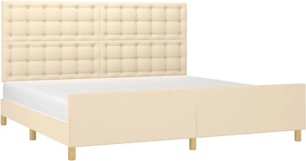 Rám postele bez matrace krémový 200 x 200 cm textil 3125410