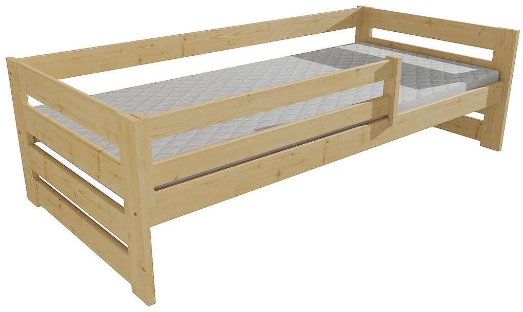 Vomaks Dětská postel DP 025 se zábranou Rozměr: 90 x 200 cm, Barva: surové dřevo