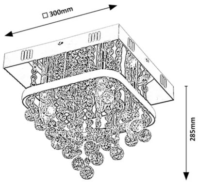 Rabalux 2238 - Křišťálový přisazený lustr PALLAS LED/23W/230V + 4xE14/40W