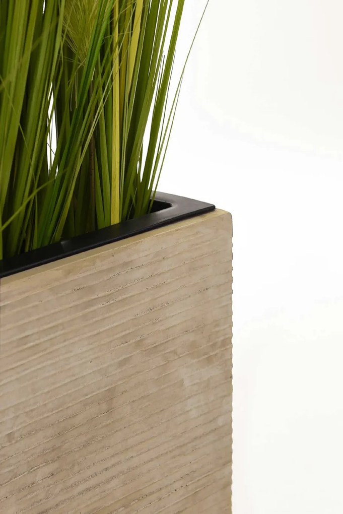 Květináč ELEMENTO, sklolaminát, šířka 88 cm, béžová řádky