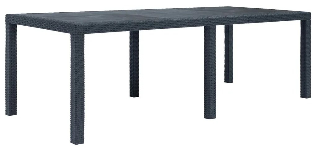 Zahradní stůl - antracitový - plastový ratanový vzhled |  220x90x72 cm