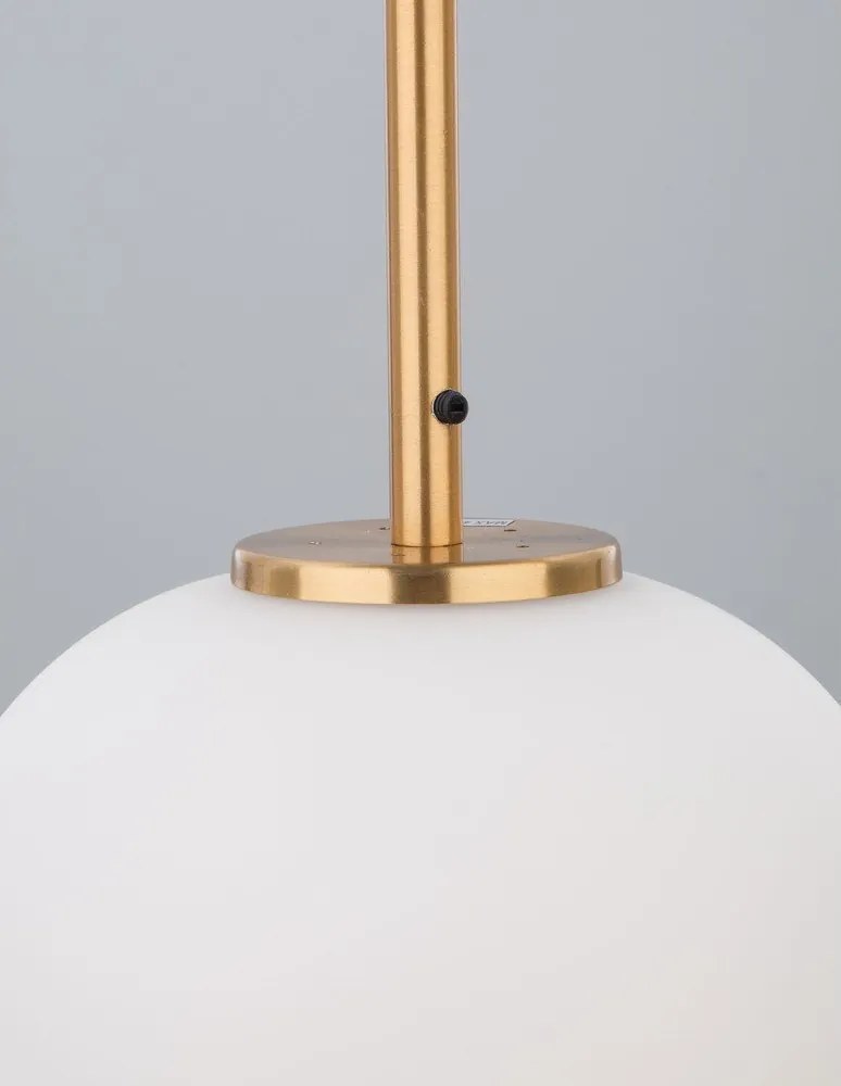 Bílé/v mosazné barvě skleněné závěsné svítidlo ø 27 cm Lato – Nova Luce