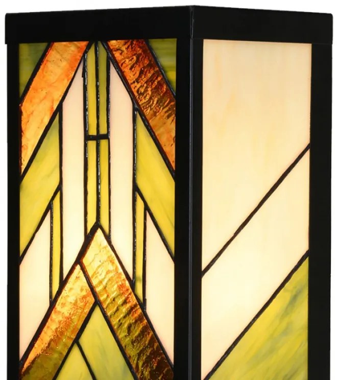 Nástěnné zeleno-béžové světlo Tiffany v art deco stylu Claire – 14x16x40 cm