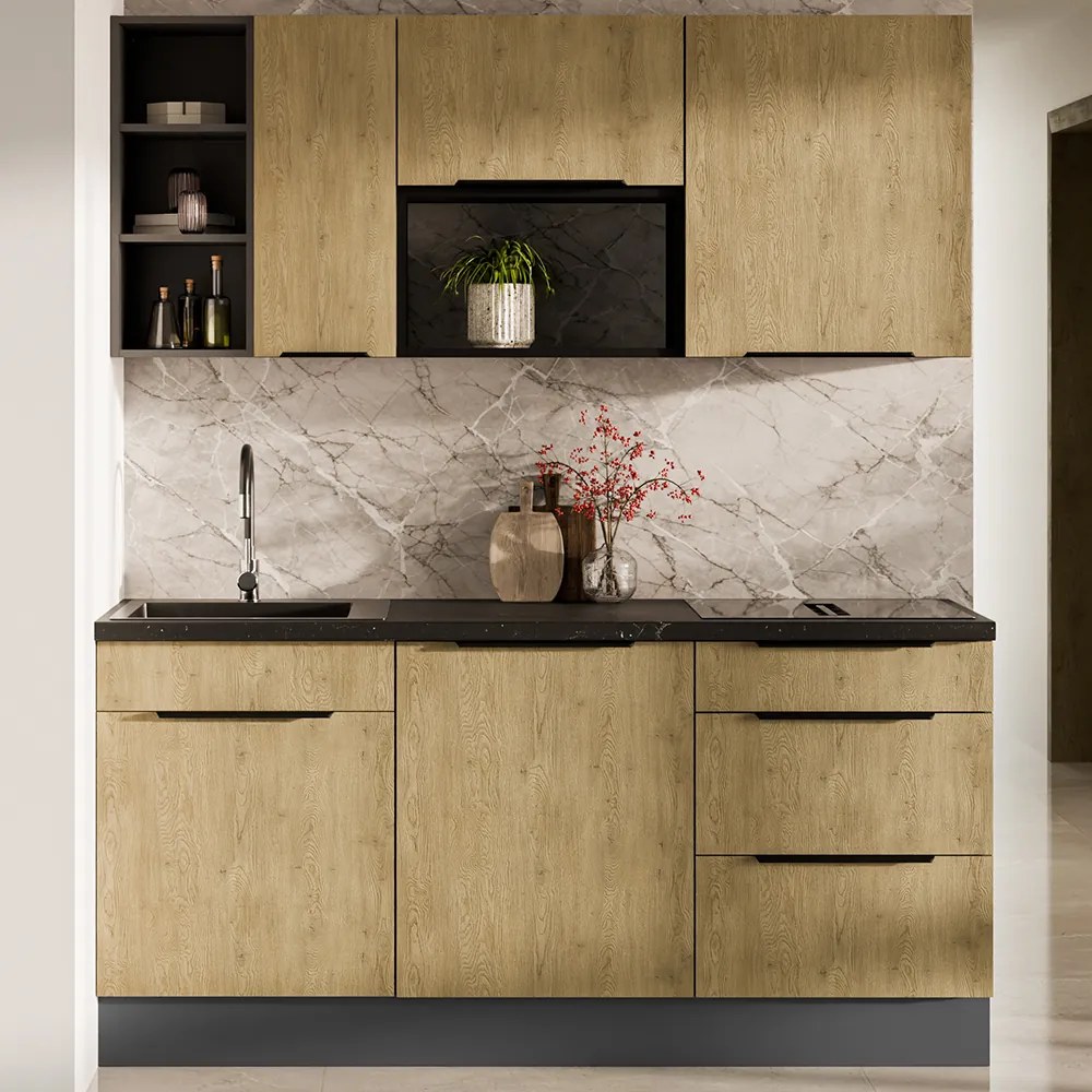 CREMONA ac | dolní skříňka 40 D 3S zásuvková | 40 cm | PREMIUM BOX | antracit/cremona