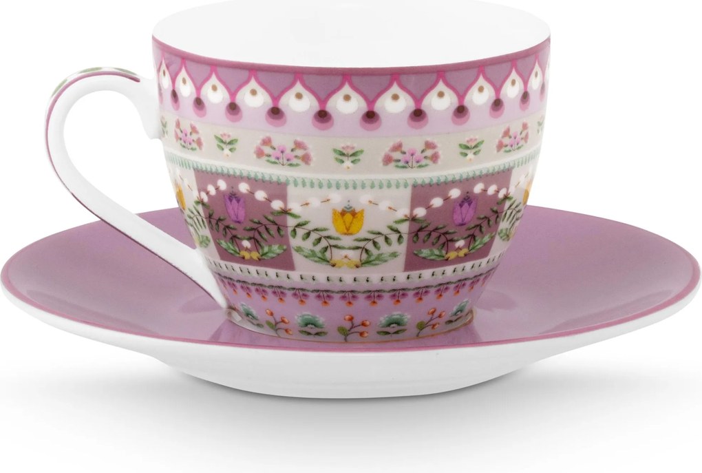 Pip Studio Lily & Lotus espresso šálek s podšálkem 100ml, lila (espresso šálek)