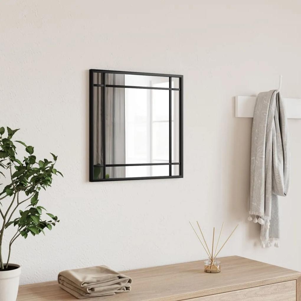 Nástěnné zrcadlo černé 40 x 40 cm čtverec železo - Default Title
