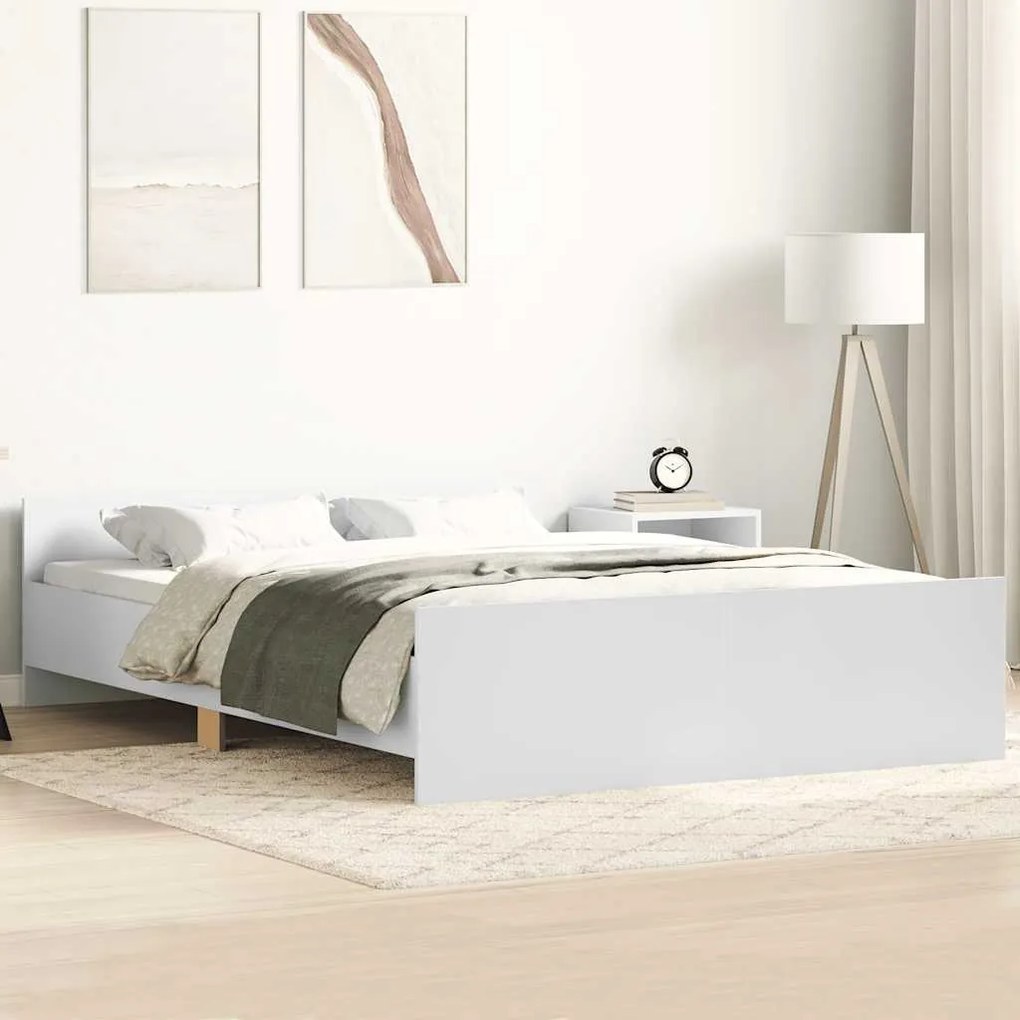Rám postele s hlavovým a nožním čelem bílý 120 x 190 cm 3203775