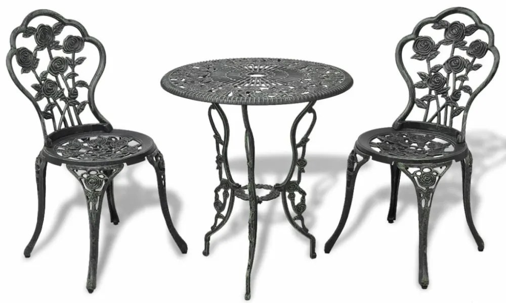 Zahradní bistro set 3 ks litý hliník Dekorhome Bronzová