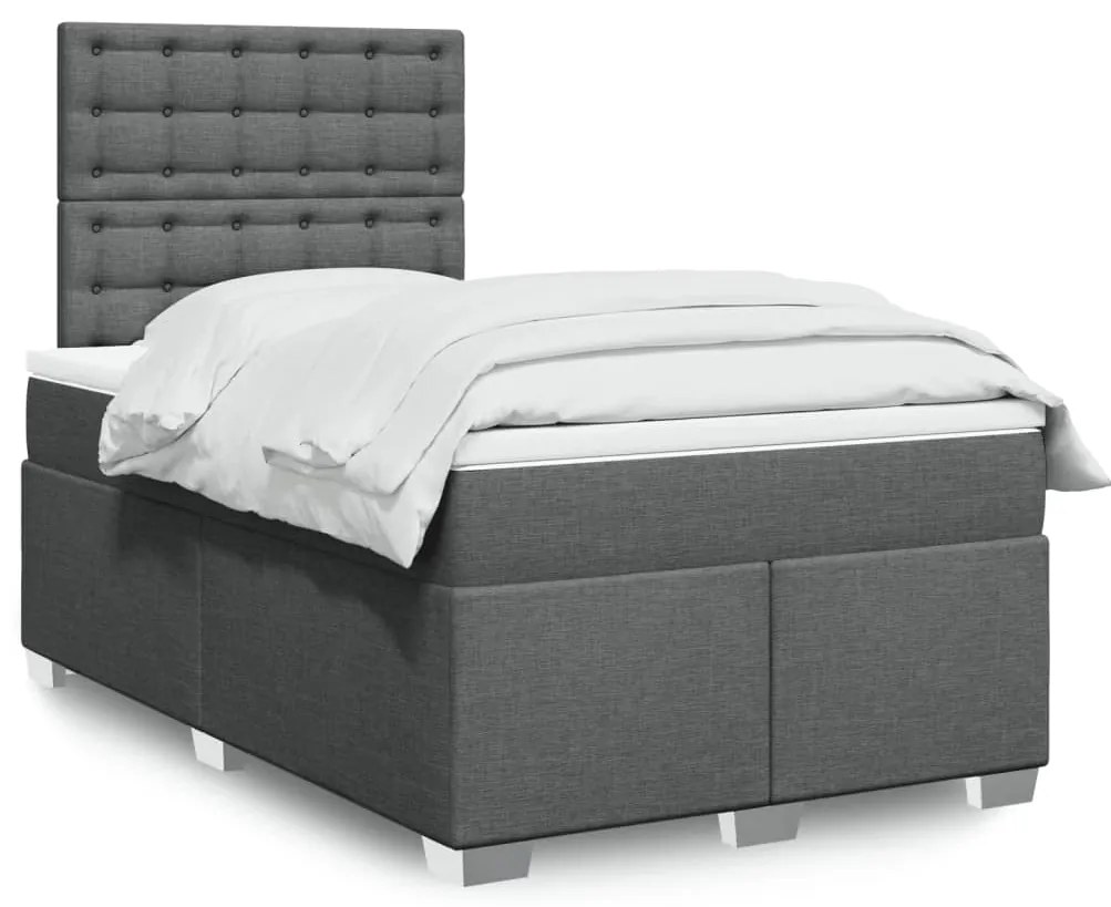 Box spring postel s matrací tmavě šedá 120x190 cm textil 3290442