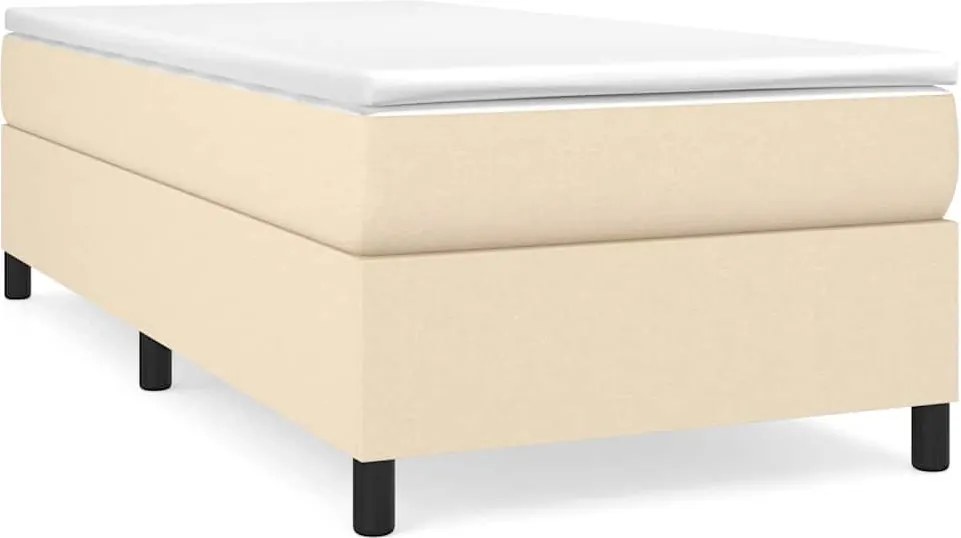 Rám postele s boxspringem krémová 100 x 200 cm textil 3120843