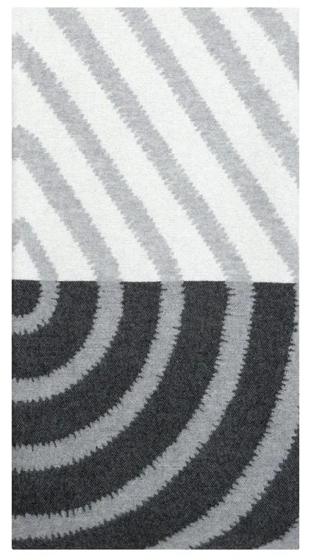 Merino deka Metsälampi 130x200, bílo-šedo-černá