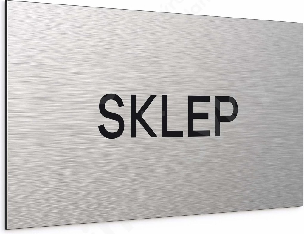 ACCEPT Označení podlaží "SKLEP" - stříbrná tabulka - černý popis