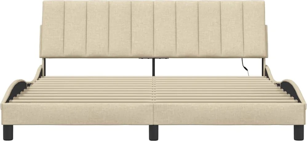 Rám postele bez matrace Hanko krémový 180 x 200 cm textil 3310480