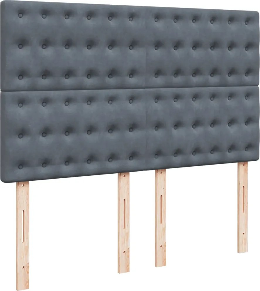 Box spring postel s matrací tmavě šedá 140x200 cm samet 3293243