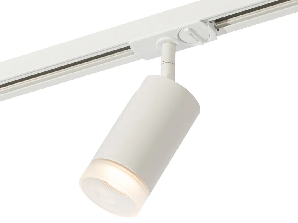 Moderní bodové svítidlo s bílým kroužkem pro 1-fázový kolejnicový systém GU10 50mm - Iconic Jeana