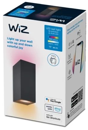 WiZ -LED RGBW Stmívatelné nástěnné svítidlo UP&DOWN 2xGU10/4,7W/230V černá Wi-Fi