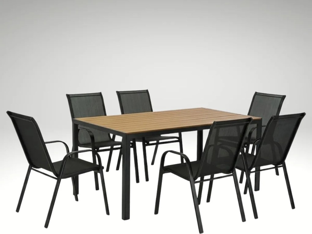 Vikio Venkovní zahradní set 150x90 pro 6 osob DK304-P přírodní