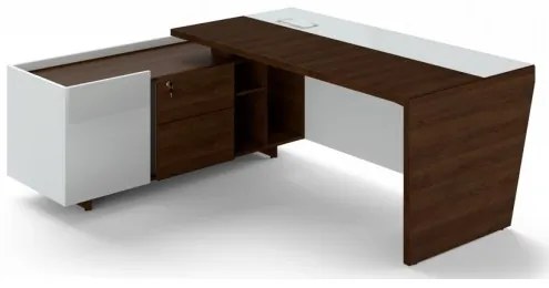 Rohový psací stůl TRIVEX - 200x180 cm - dub Charleston/bílá - levý - 3D5281