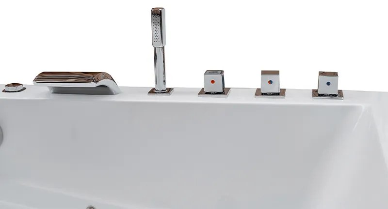 BPS-koupelny Hydromasážní vana HYD-KA914WH 190x150 BÍLÁ s ohřevem vody