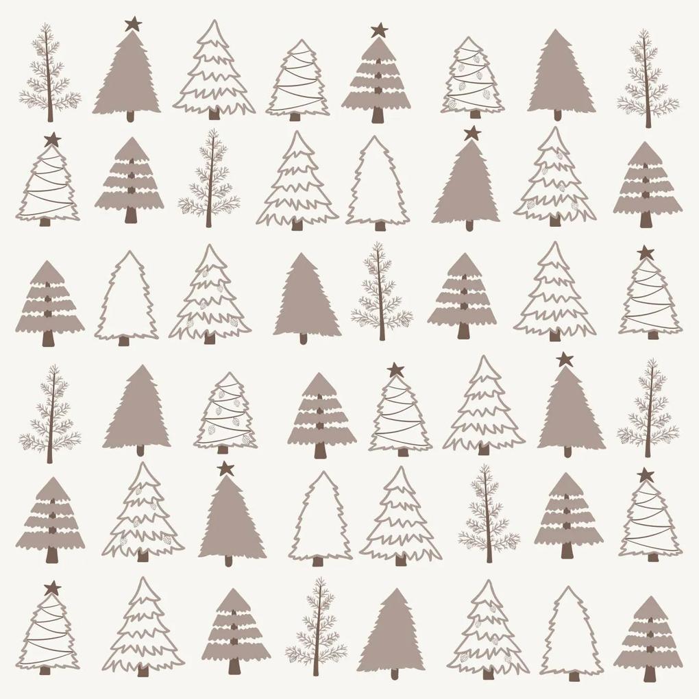IB LAURSEN Papírové ubrousky Christmas Trees, béžová barva, papír