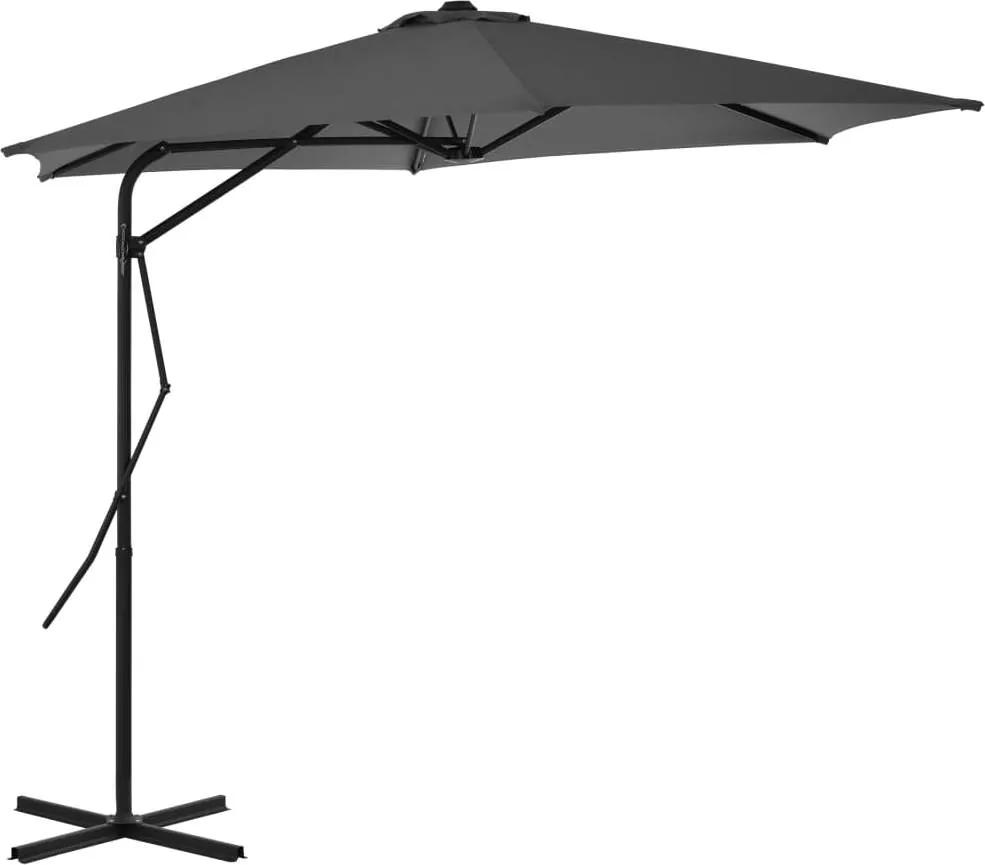 vidaXL Zahradní slunečník s ocelovou tyčí 300 cm [44886] Barva: Černá