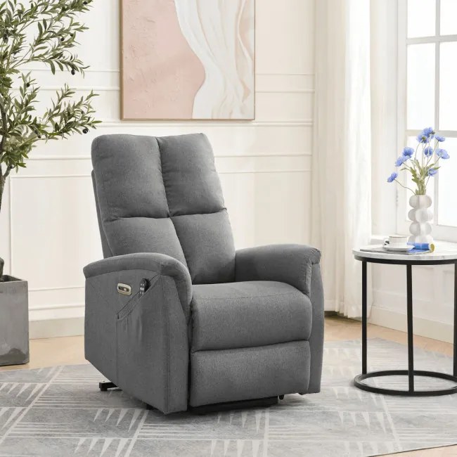 Polohovací křeslo šedý, elektrické TV-929 GREY2