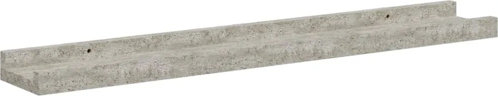 Nástěnné police 4 ks betonově šedé 60 x 9 x 3 cm 326705