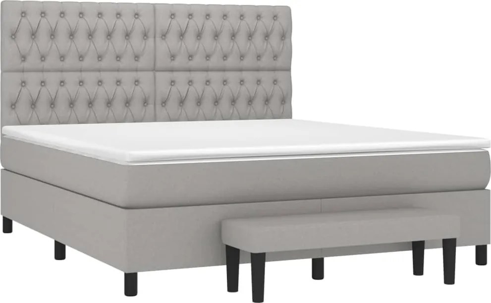 Box spring postel s matrací světle šedá 180 x 200 cm textil 3136853