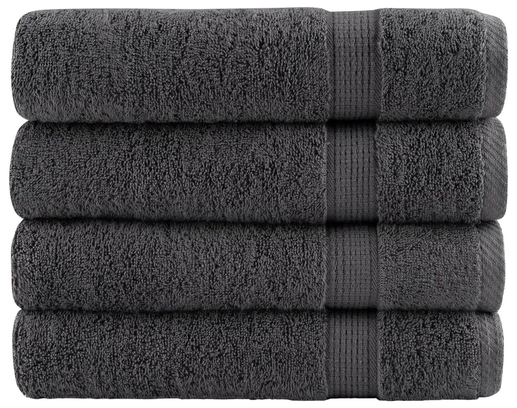 Prémiové ručníky do sprchy SOLUND 4 ks antracitové 70x140 cm 600 g/m² 137161