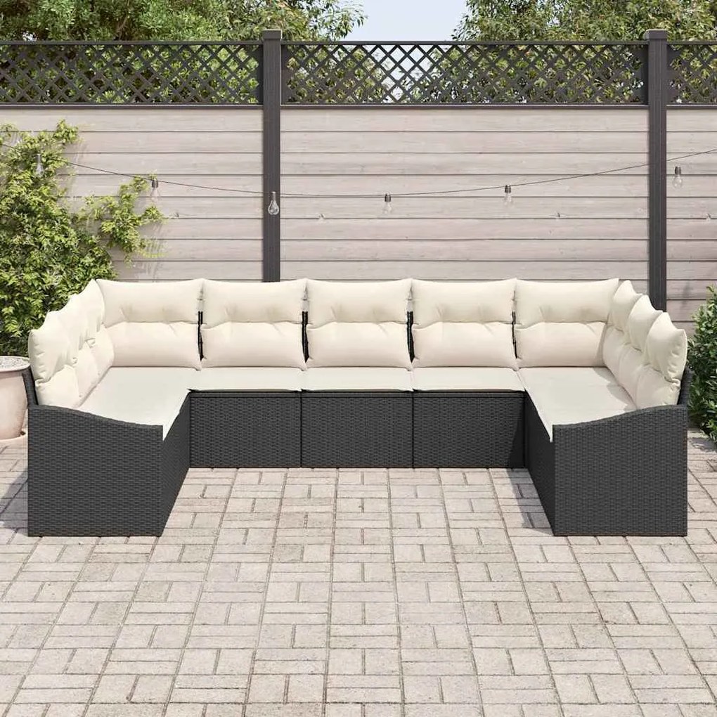 Set pohovek 9 ks Černá polyratan 3346877