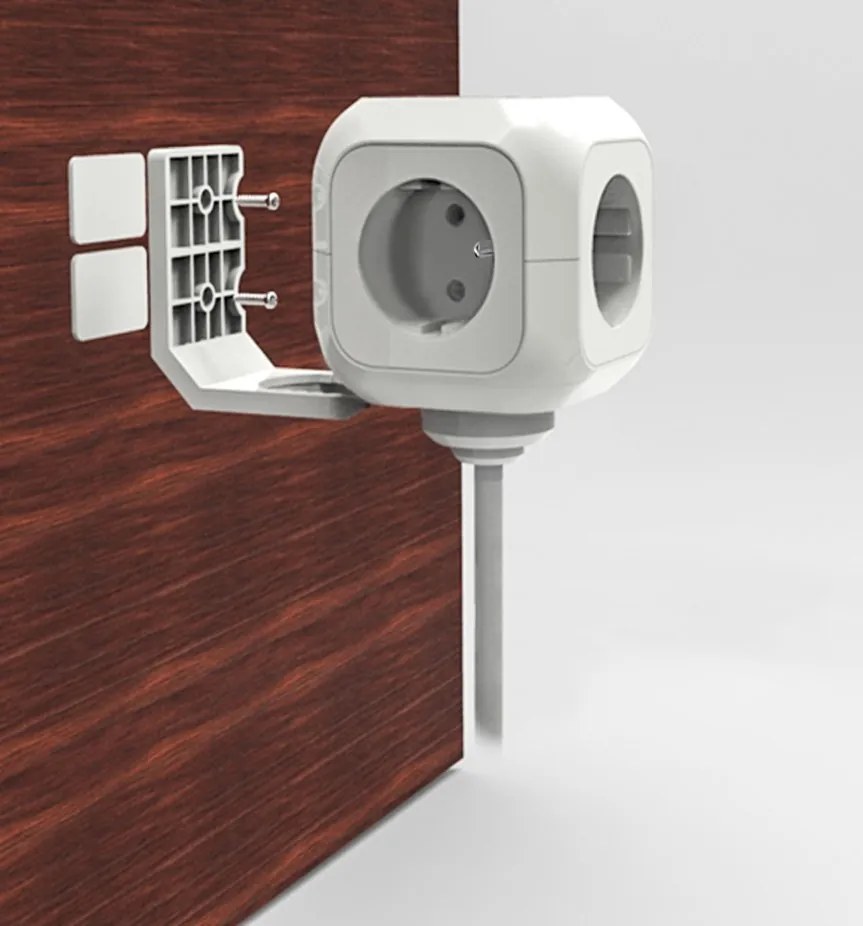 Kostka se zásuvkami s USB 4Z - 2m, bílá