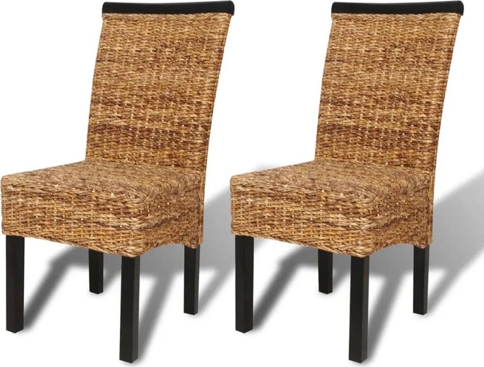 vidaXL Jídelní židle 2 ks abaka a masivní mangovníkové dřevo [243233]