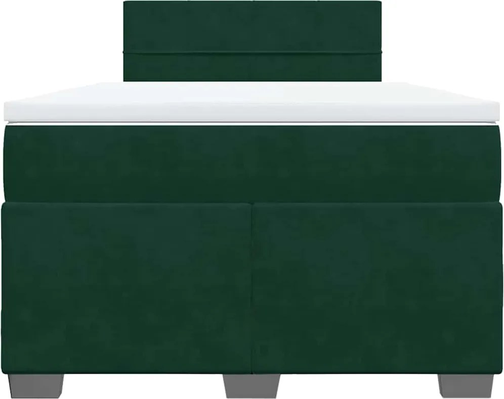 Box spring postel s matrací tmavě zelená 120 x 200 cm samet 3286285