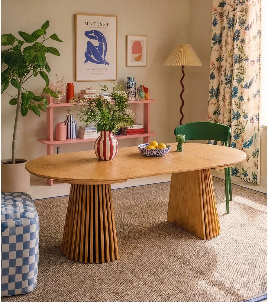 Kulatý rozkládací jídelní stůl s deskou v dubovém dekoru ø 120 cm Osaka – House Nordic