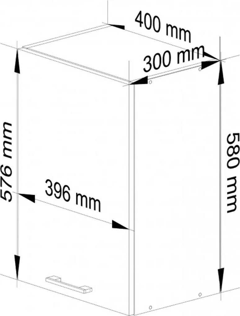 Kuchyňská skříňka OLIVIA W40 H580 - bílá/beton