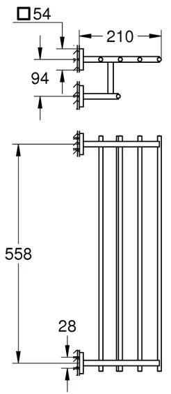GROHE 41099DC0 - Držák 210 x 600 nerez