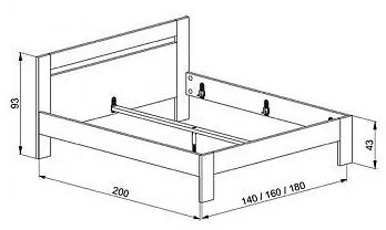 Mrava Masivní postel VITALIA | Rozmer - postelí, roštov, nábytku: 160 x 200 cm,Povrchová úprava: olejovosk,Farebné prevedenie: sonoma,Možnosť výroby: bez plného predného čela