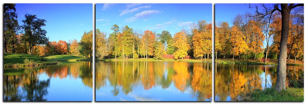 Obraz na plátně - Podzimní park - panoráma 5175C (90x30 cm)
