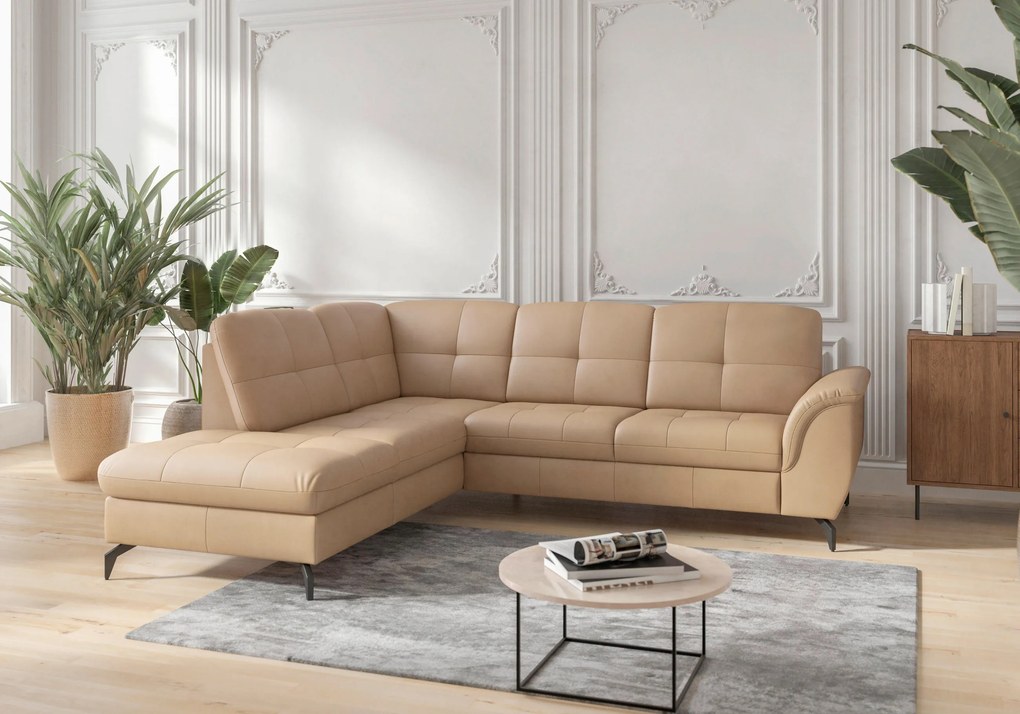 XXXLutz ROHOVÁ SEDAČKA, textil, kůže, cappuccino Sit & More - Sedací soupravy - 00014401632F