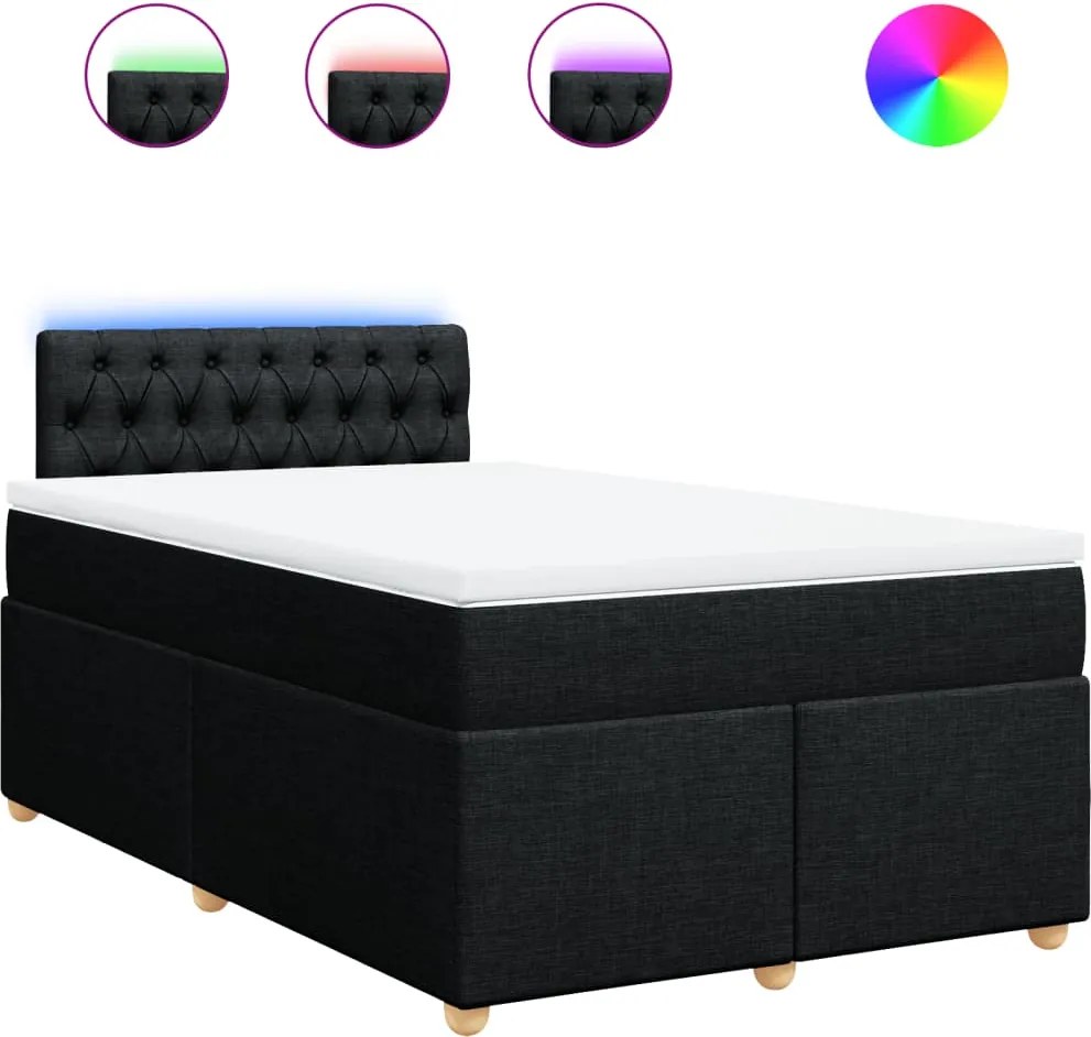 Box spring postel s matrací černá 120x200 cm textil 3288956