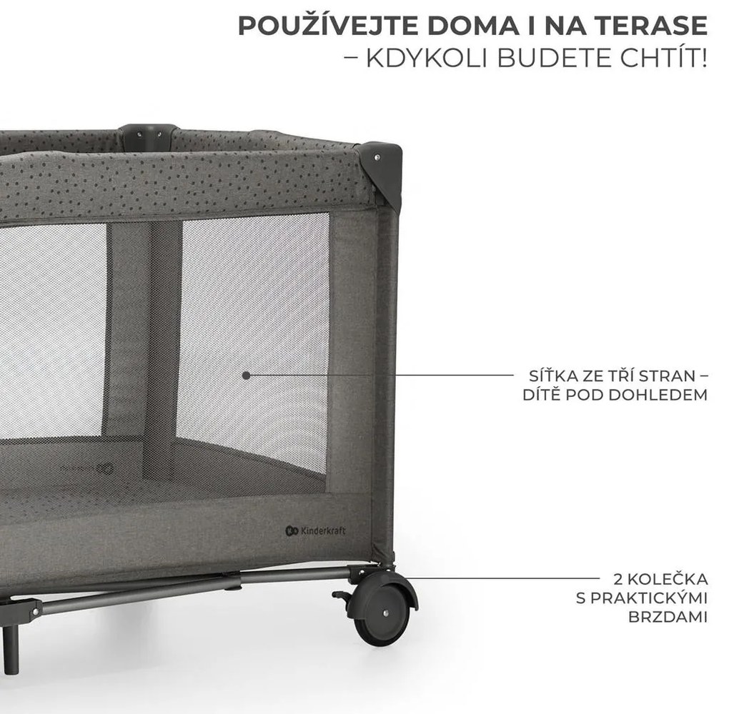 Kinderkraft Postýlka cestovní Joy 2 Dark grey