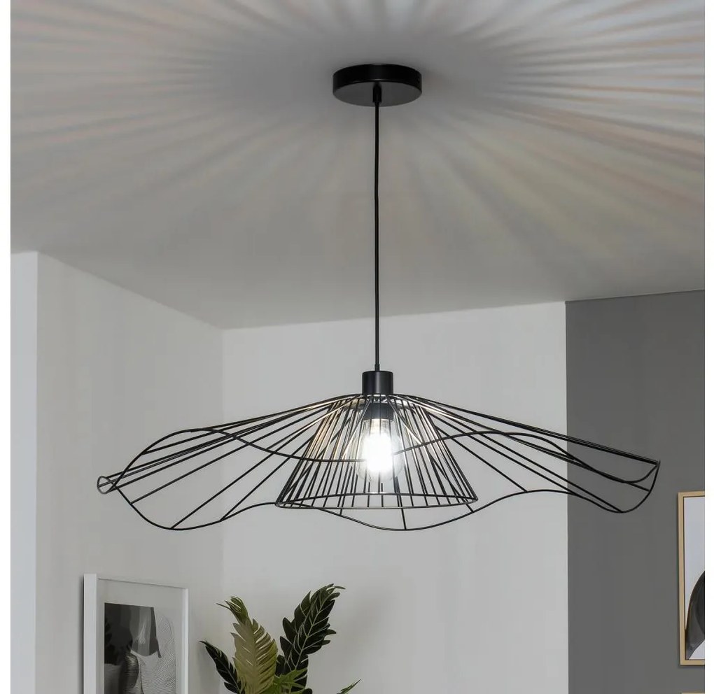 Brilagi - LED Lustr na lanku CERIA WIRE 1xE27/40W/230V pr. 80 cm černá